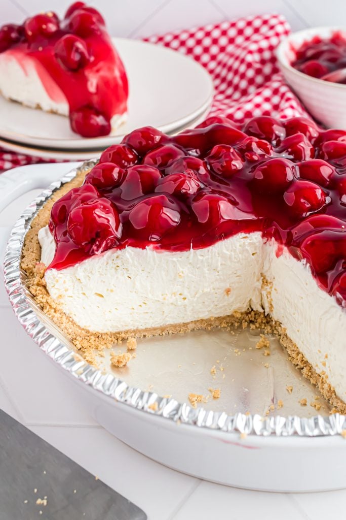 No Bake Cherry Cheesecake Pie - Salads Soups and Sweets