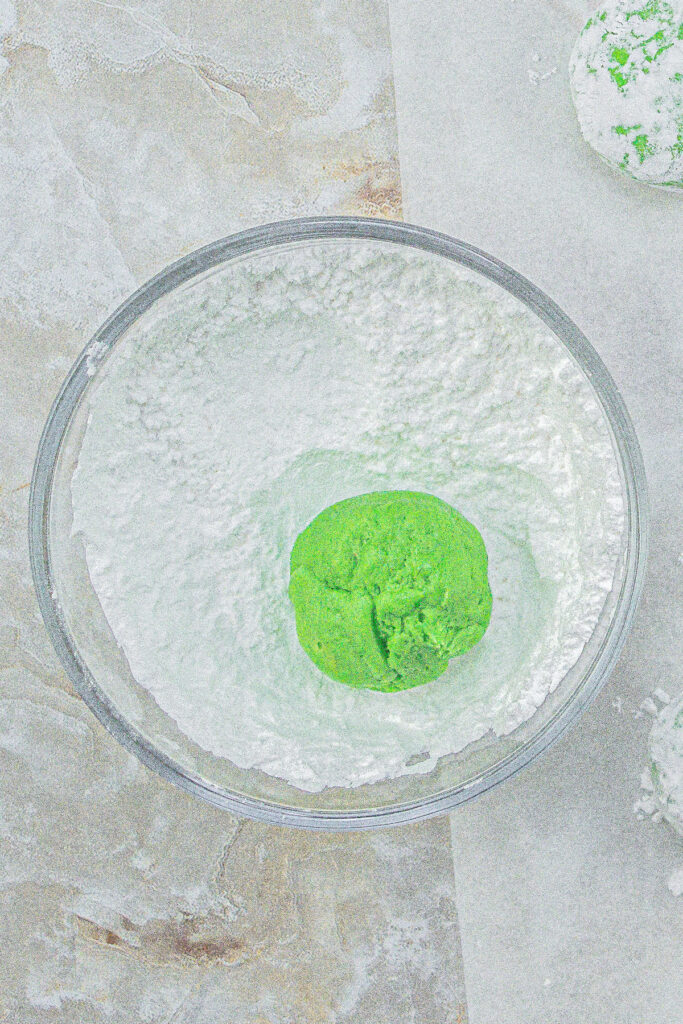 Grinch Crinkle Cookies - Salads Soups and Sweets